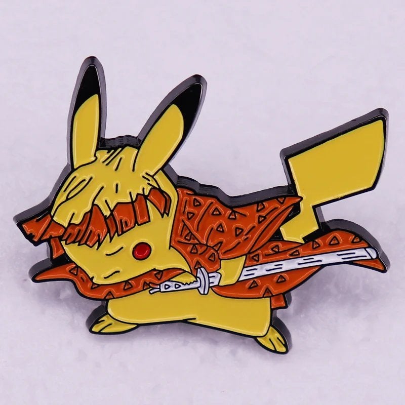 EP#168 Pikachu Thunder Breathing Pokemon Demon Slayer Enamel Pin | The ...